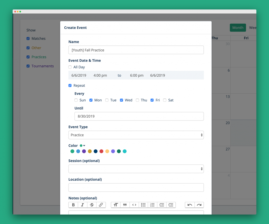Custom Calendar Event Colors Now Available