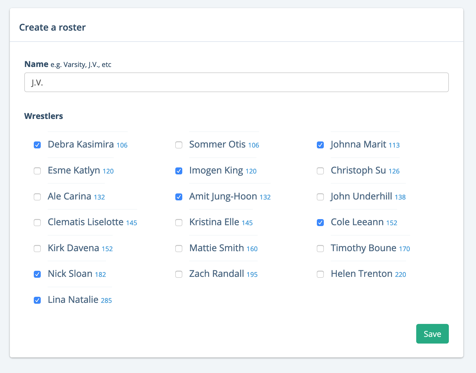 Roster management for wrestling teams now available